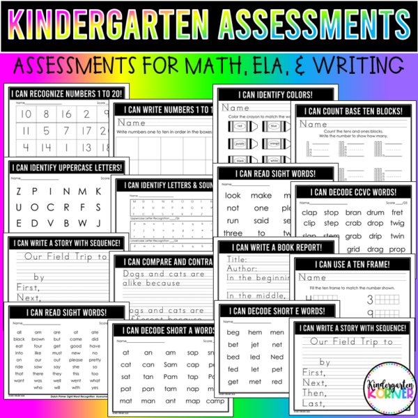 Virtual Kindergarten Assessments - Kindergarten Korner - A Kindergarten ...