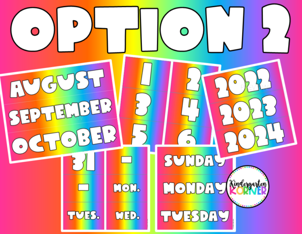 How to Create a Rainbow Flip Calendar - Kindergarten Korner - A ...