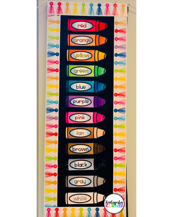 How to Create a Color Words Bulletin Board - Kindergarten Korner - A ...