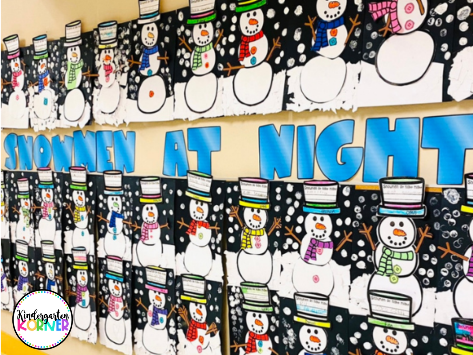 Snowmen at Night Bulletin Board | Writing & Craft - Kindergarten Korner ...
