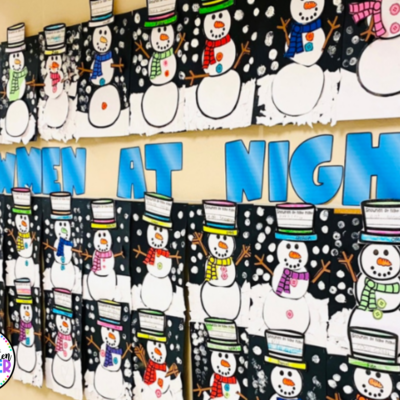 Snowmen at Night Bulletin Board | Writing & Craft - Kindergarten Korner ...