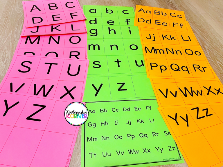 Uppercase and Lowercase Letters Alphabet Flash Cards - Kindergarten ...