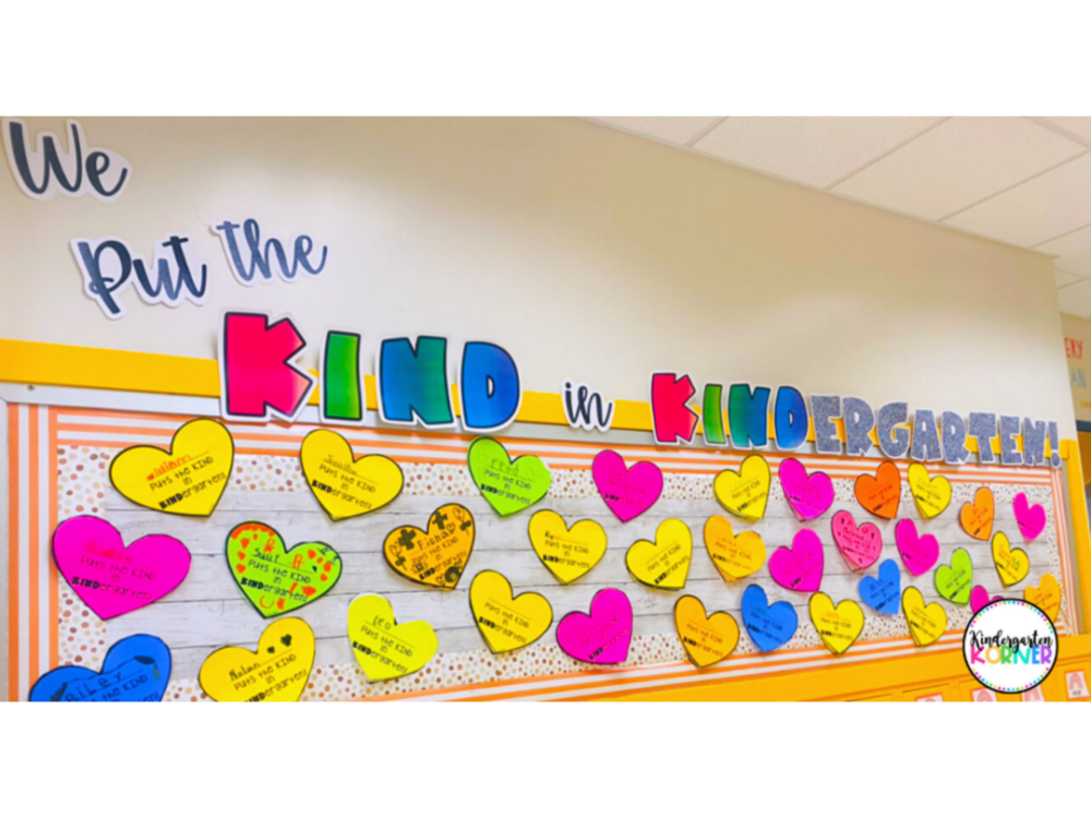 We Put the Kind in KINDergarten! Bulletin Board & Craft - Kindergarten ...