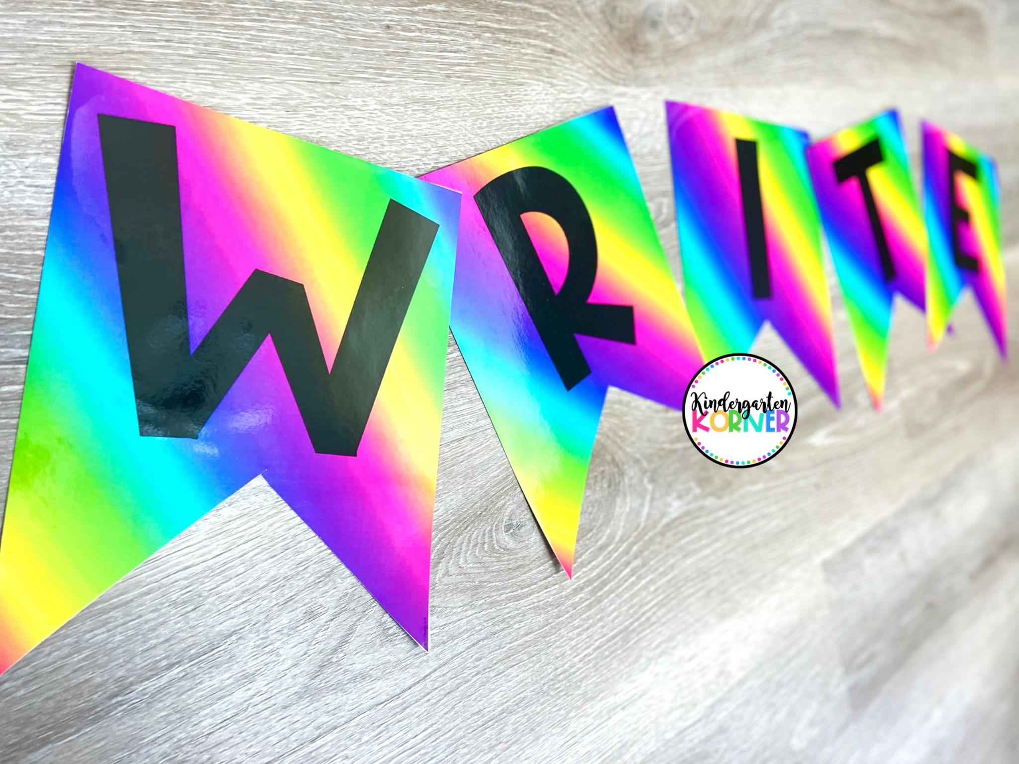 Rainbow / Neon Bulletin Board Letters - Pennant Style Banner ...