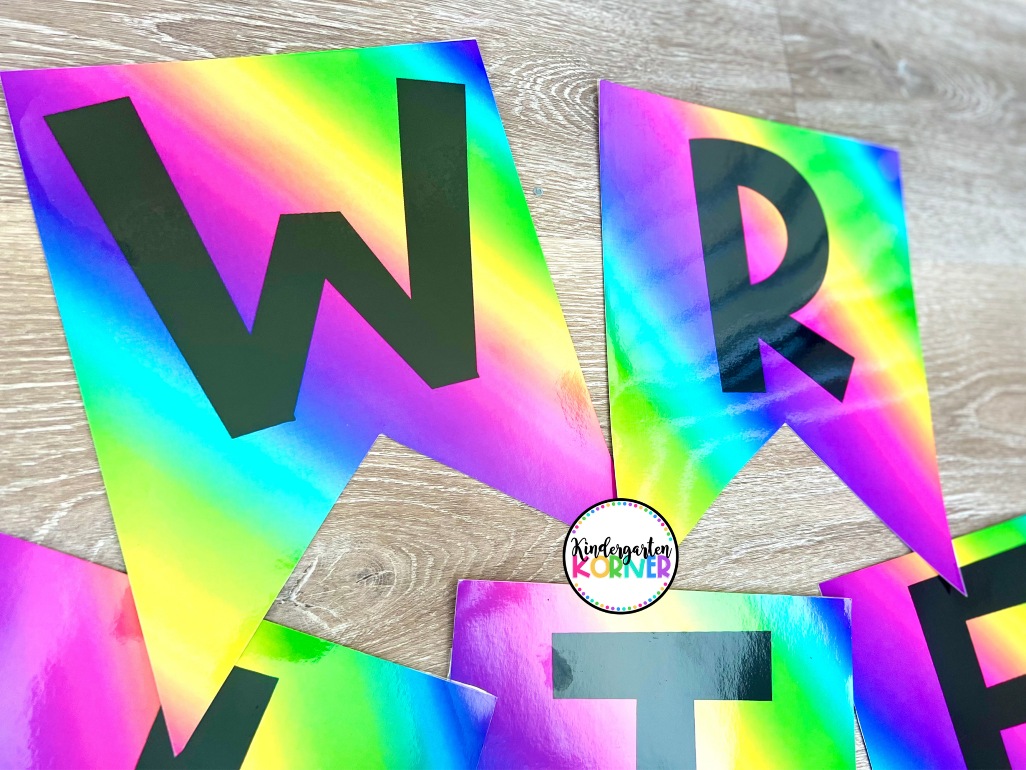 Rainbow / Neon Bulletin Board Letters - Pennant Style Banner ...
