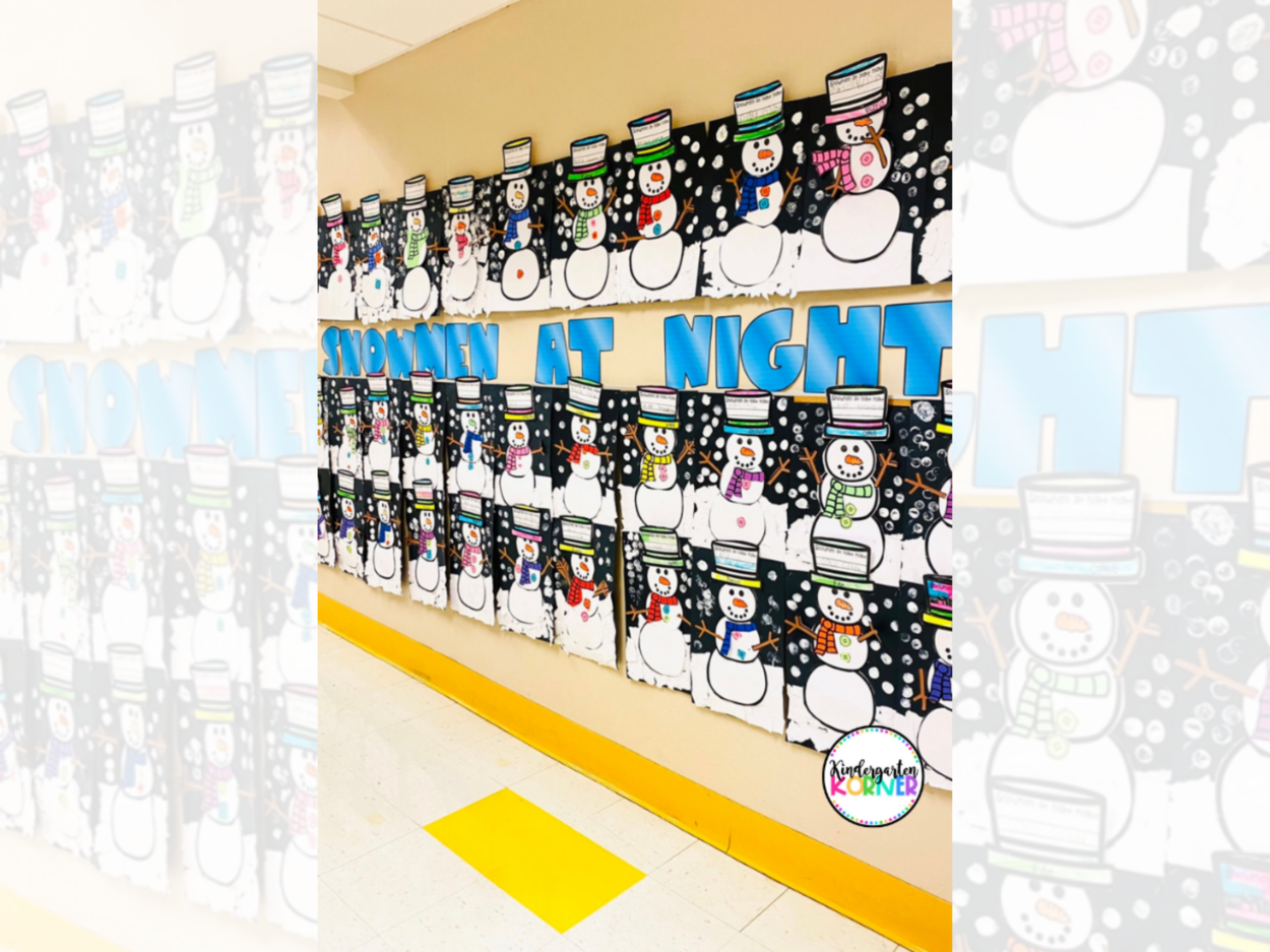 Snowmen at Night Bulletin Board | Writing & Craft - Kindergarten Korner ...