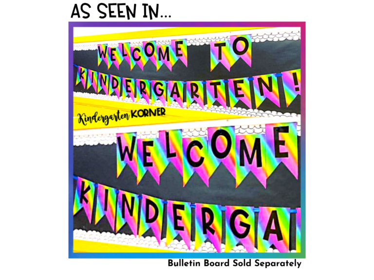 Rainbow / Neon Bulletin Board Letters - Pennant Style Banner ...