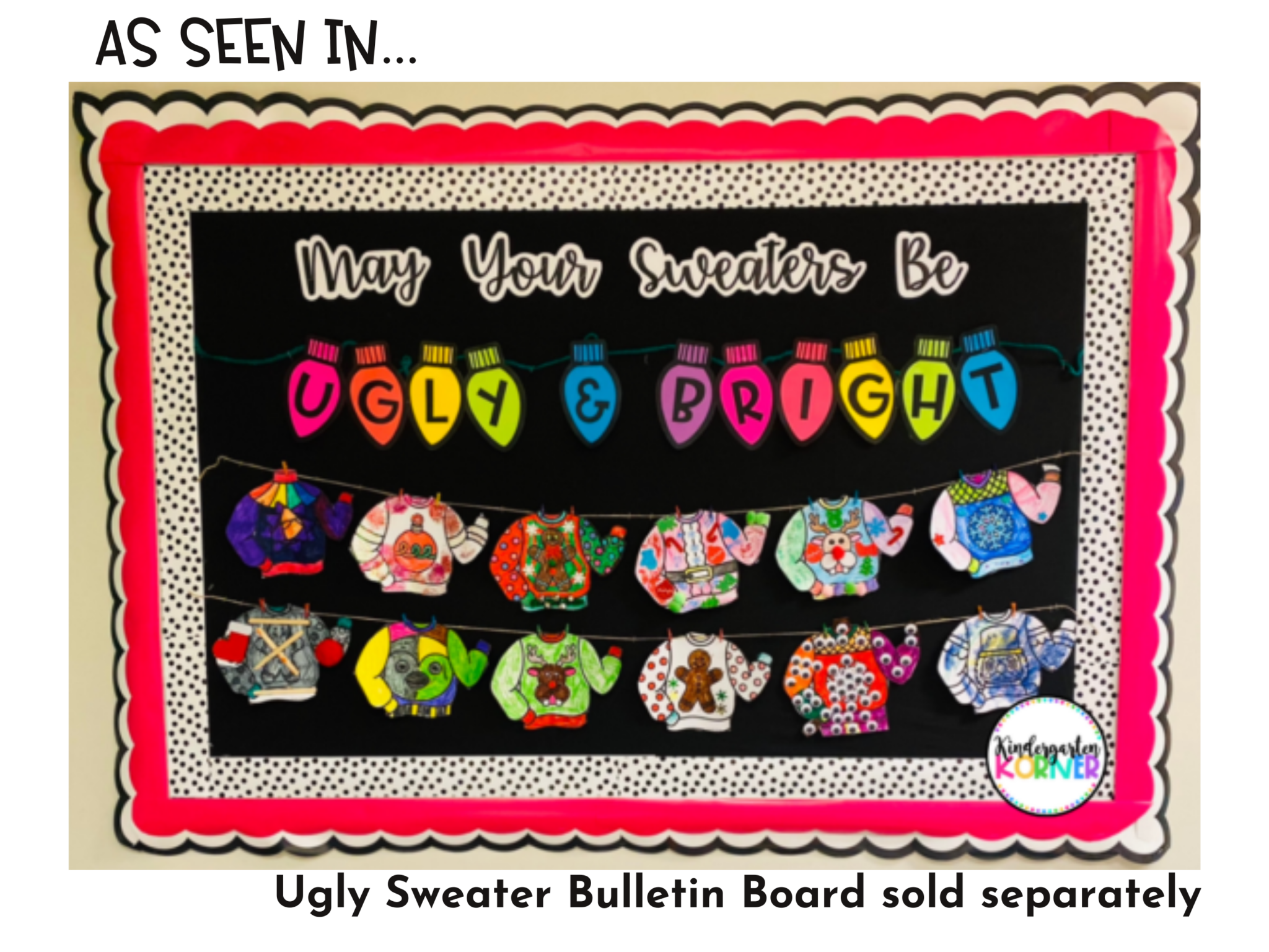 Christmas Lights Bulletin Board Letters | Holiday Lights Banner ...
