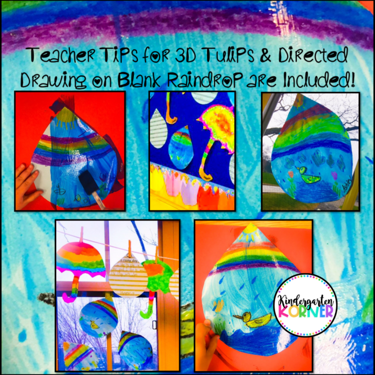 April Showers Bulletin Board | Raindrop Writing Templates ...