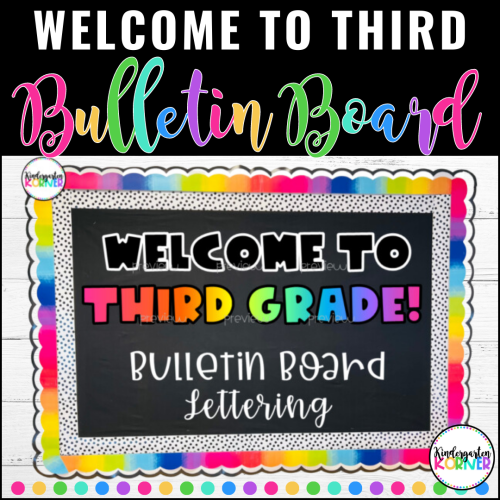 Welcome to Third Grade! Bulletin Board | Rainbow Classroom Décor ...