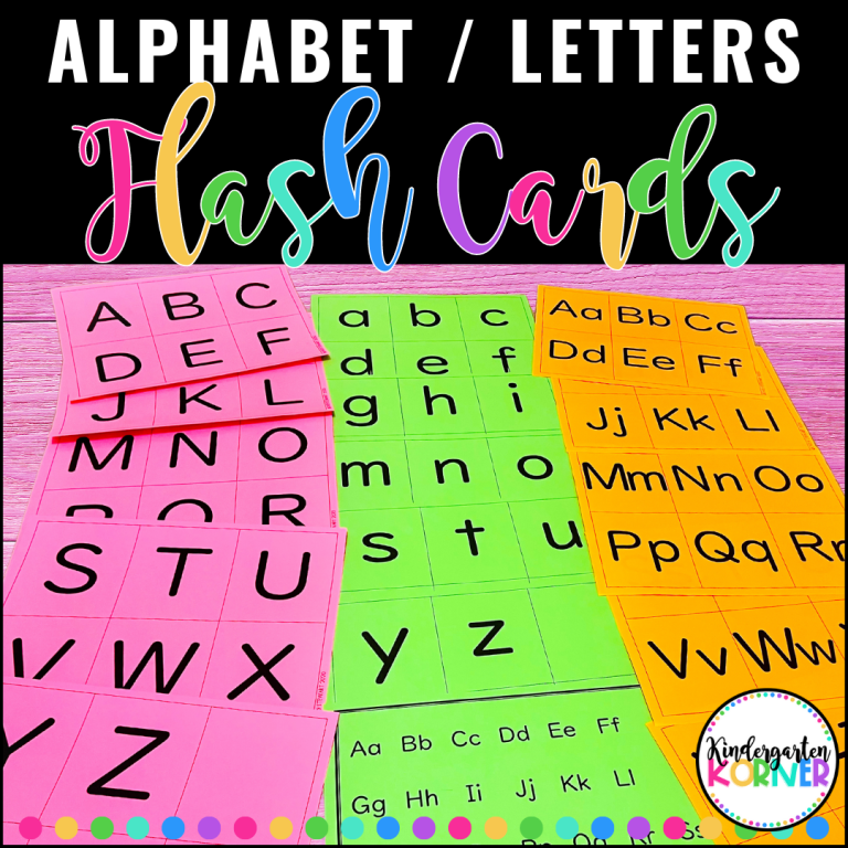 Uppercase and Lowercase Letters Alphabet Flash Cards - Kindergarten ...