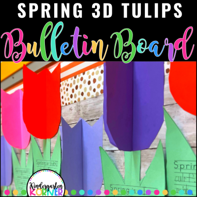 3D Tulips Spring Bulletin Board | Spring Flowers Craft and Writing ...