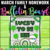 March Family Homework St. Patrick's Day Bulletin Board & Class Book ...