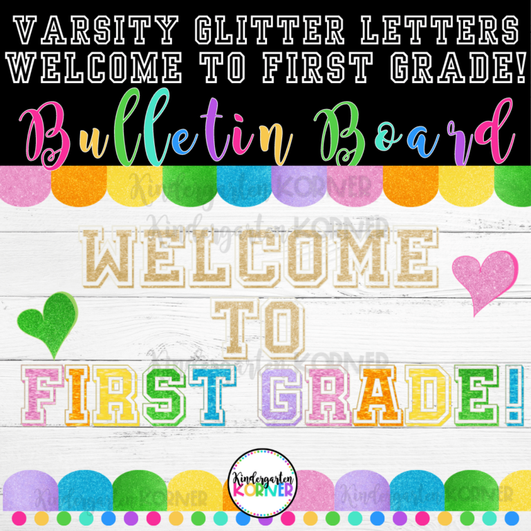 Welcome to First Grade Varsity Letters Bulletin Board Kit ...