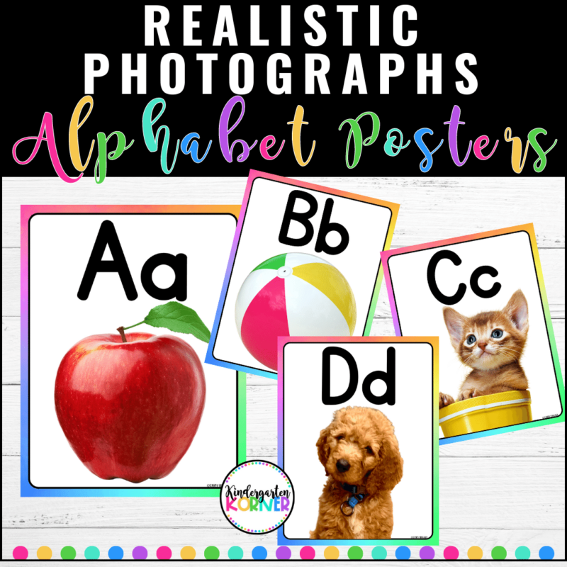 Realistic Photographs Alphabet Classroom Decor - Kindergarten Korner ...