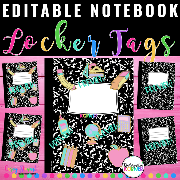 Composition Notebook Classroom Decor - Kindergarten Korner - A ...