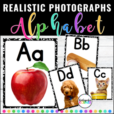 Realistic Photographs Alphabet Posters Bulletin Board Composition ...