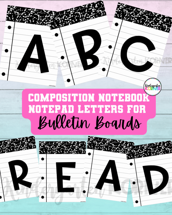 Varsity Composition Notebook Classroom Theme - Kindergarten Korner - A ...